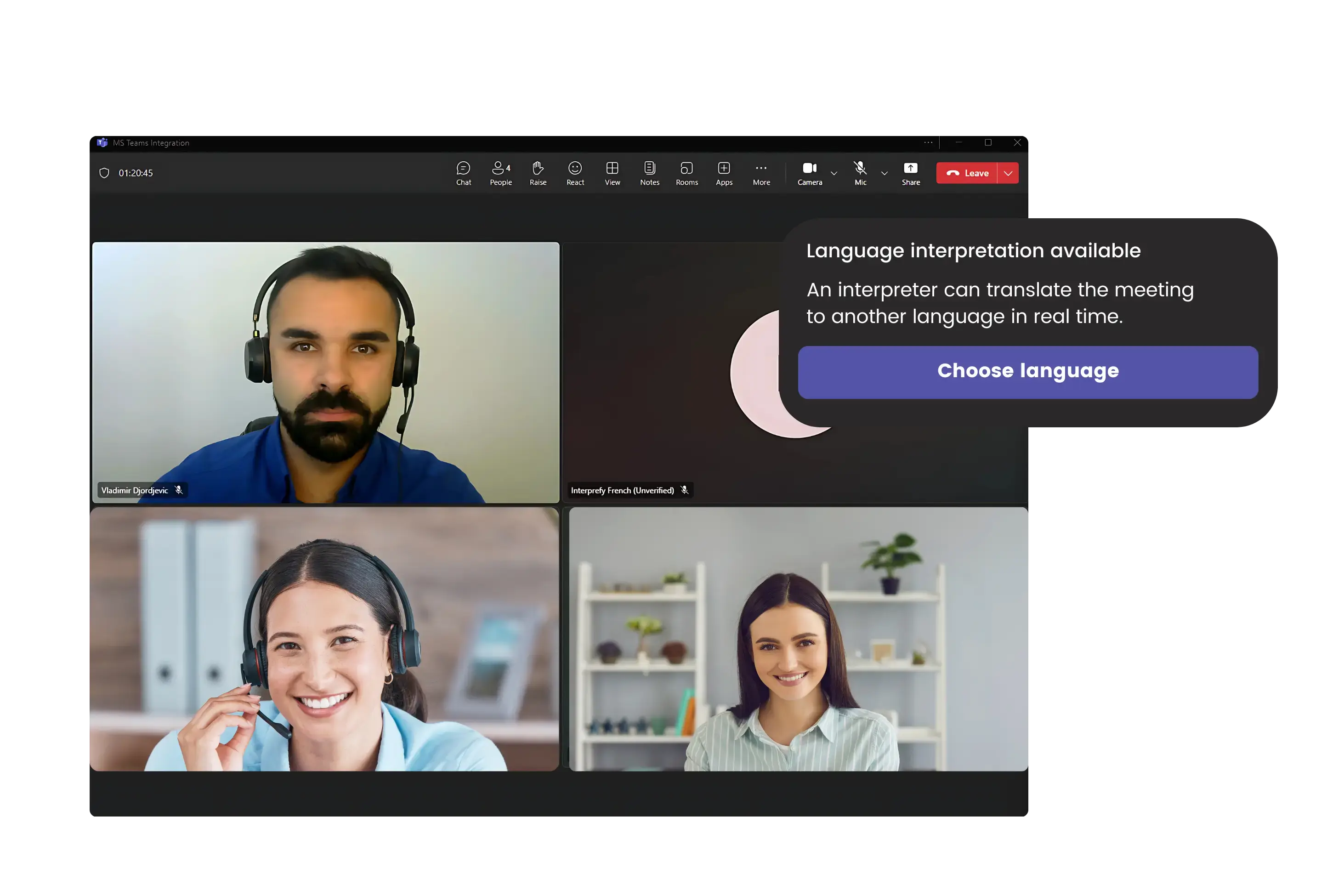 Interpretation and Live Translation for MS Teams | Interprefy